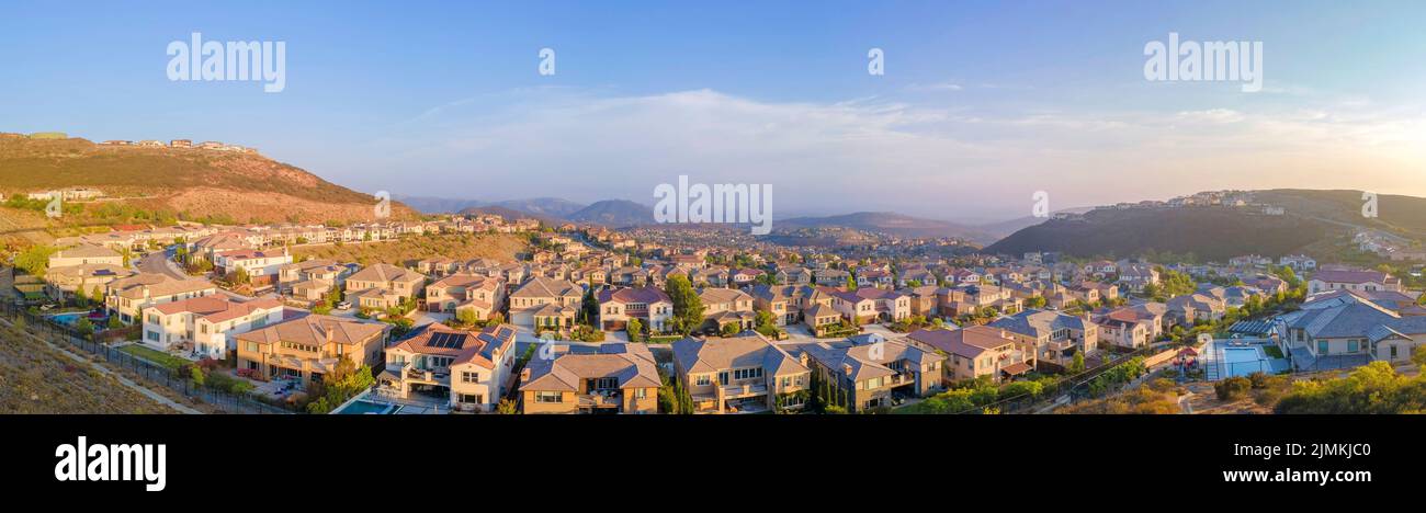 Middle class residences at Double Peak Park in San Marcos, California ...