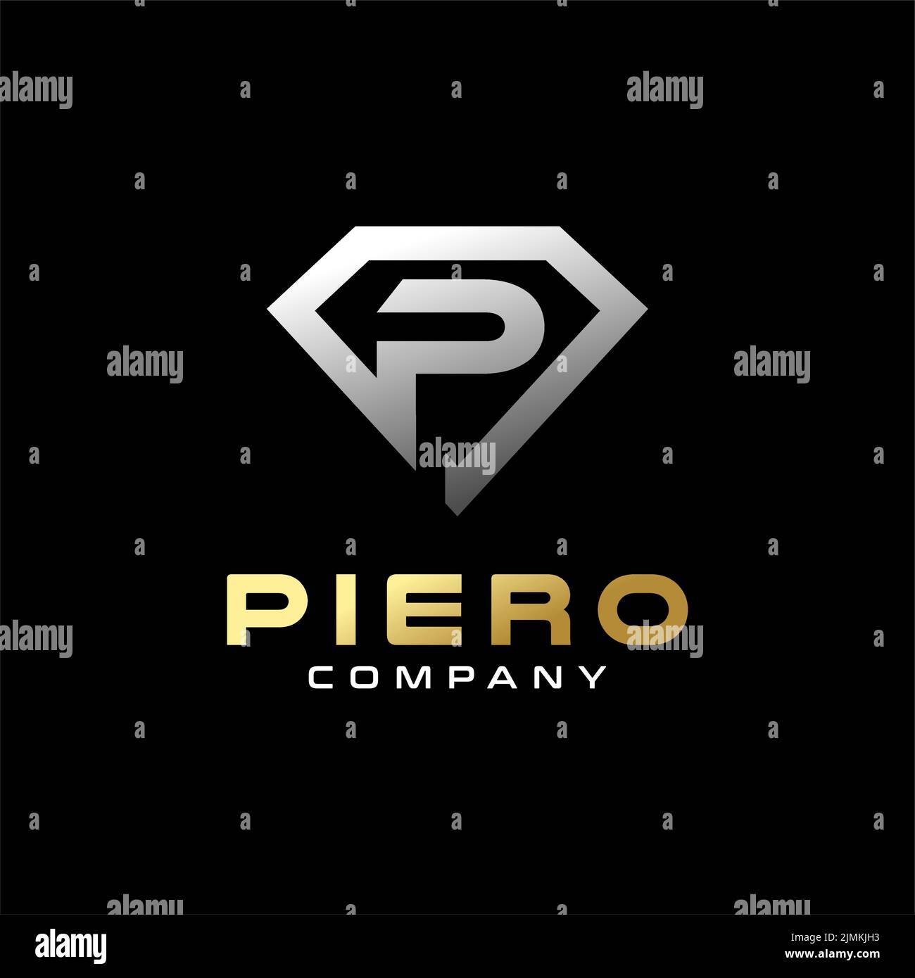 Silver letter logo monogram Stock Vector Images - Alamy