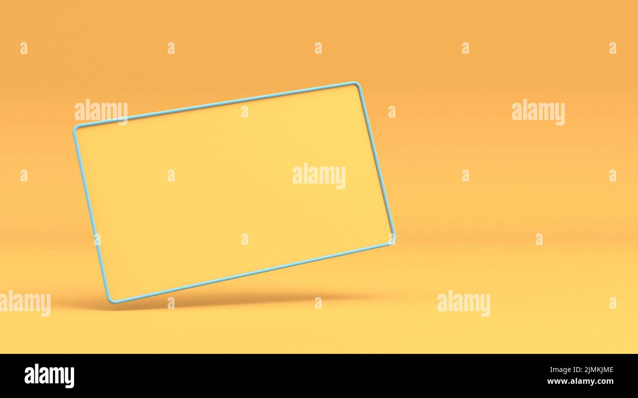 Blank yellow card with blue frame 3D Stock Photo - Alamy