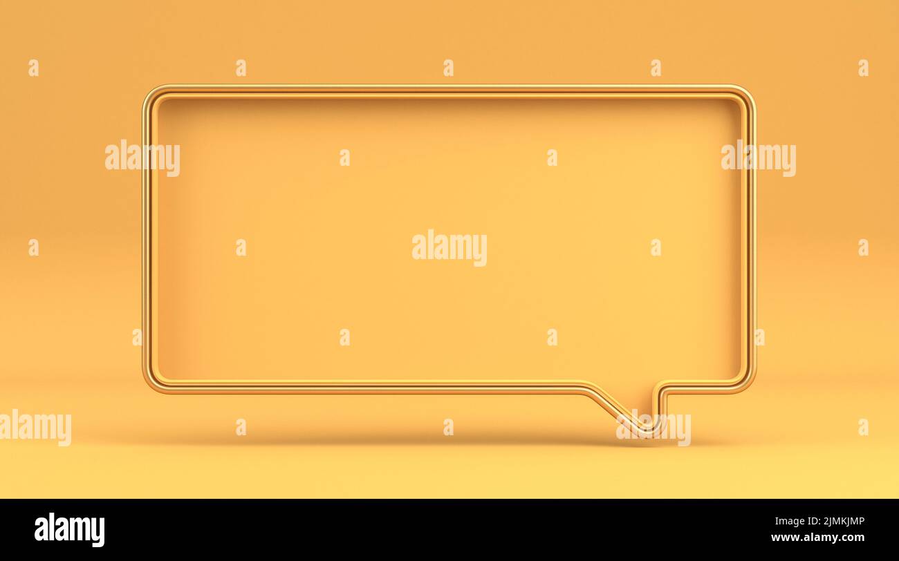 Big rectangular bubble talk sign 3D Stock Photo - Alamy