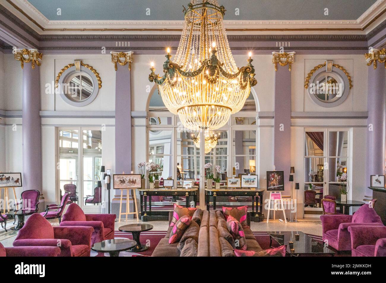 The lobby of the iconic Grand Hôtel in Cabourg Stock Photo - Alamy