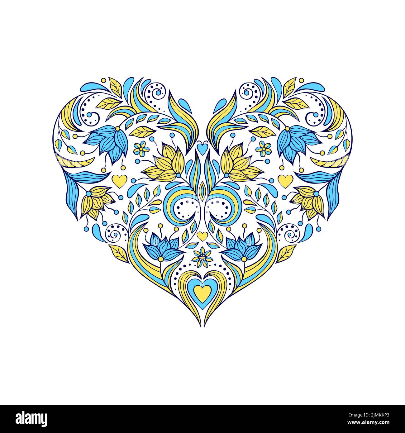 Floral heart in doodle style Stock Vector Image & Art - Alamy