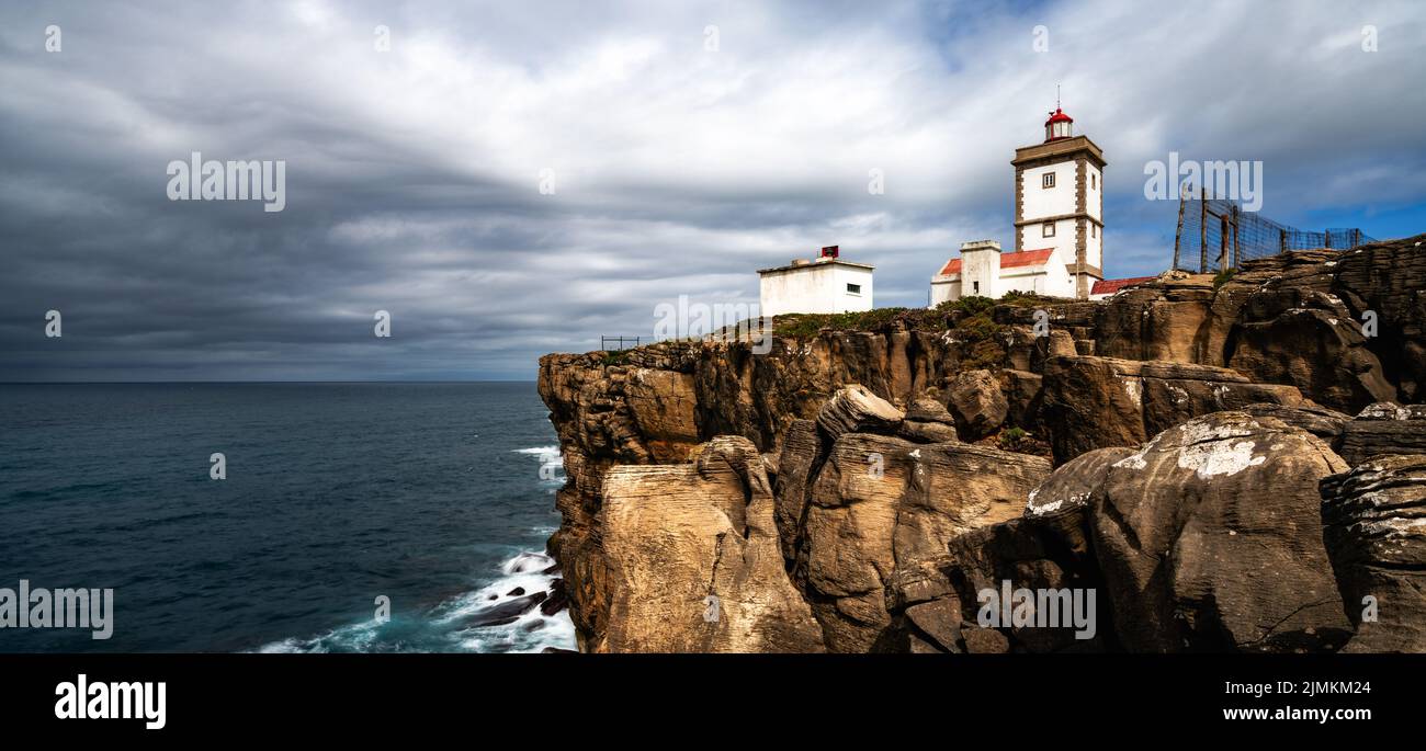 View of the Cabo Carvoeira lighthouse in Peniche Stock Photo - Alamy