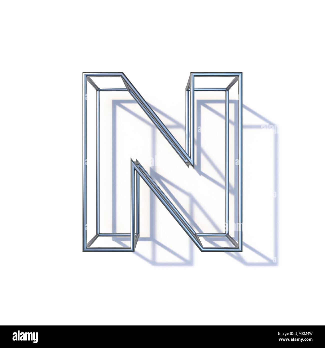Steel wire frame font Letter N 3D Stock Photo - Alamy
