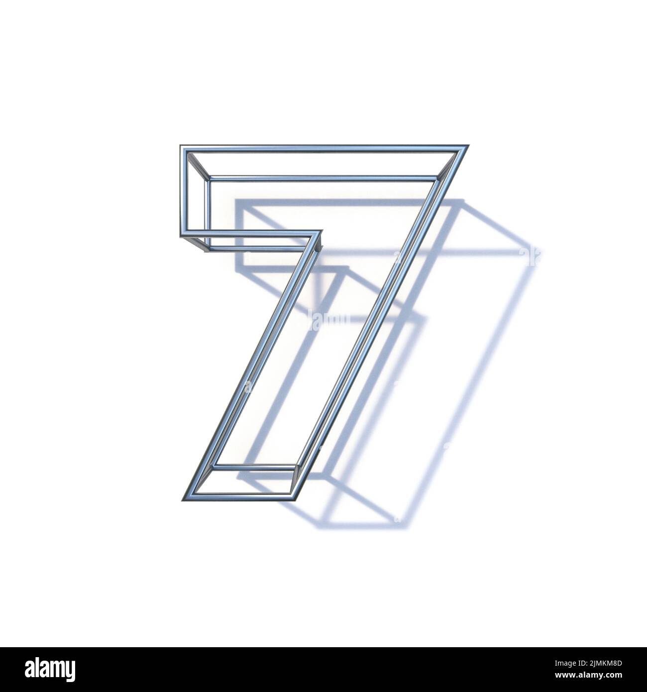 Steel wire frame font Number 7 SEVEN 3D Stock Photo - Alamy