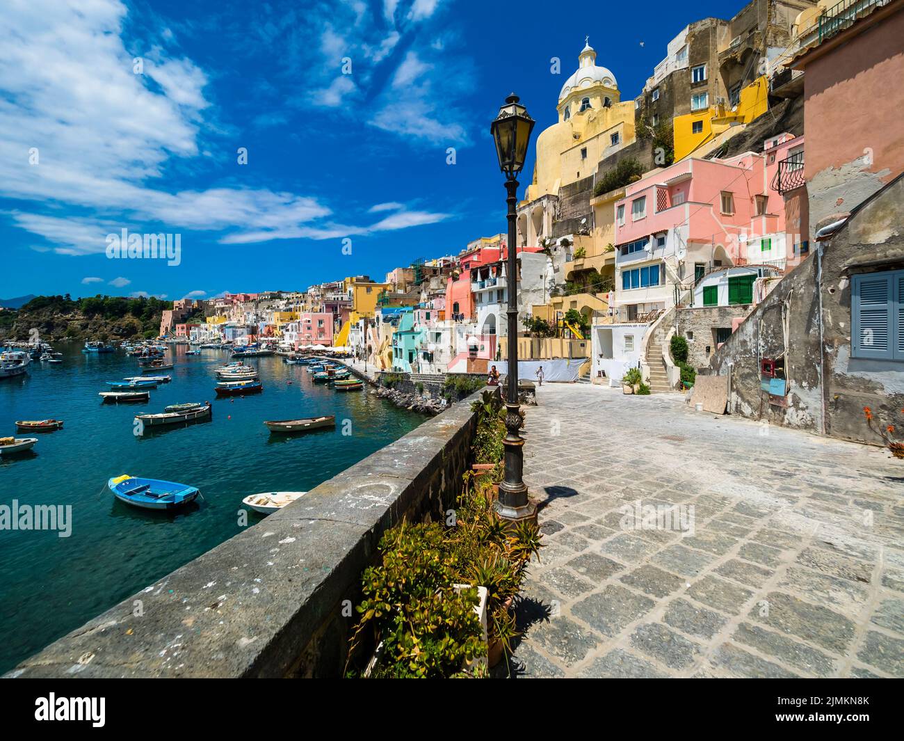 View of the island of Procida with its colorful houses Stock Photo - Alamy