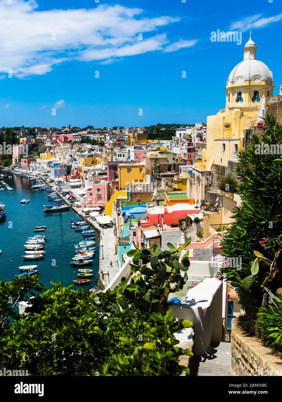 View of the island of Procida with its colorful houses Stock Photo - Alamy