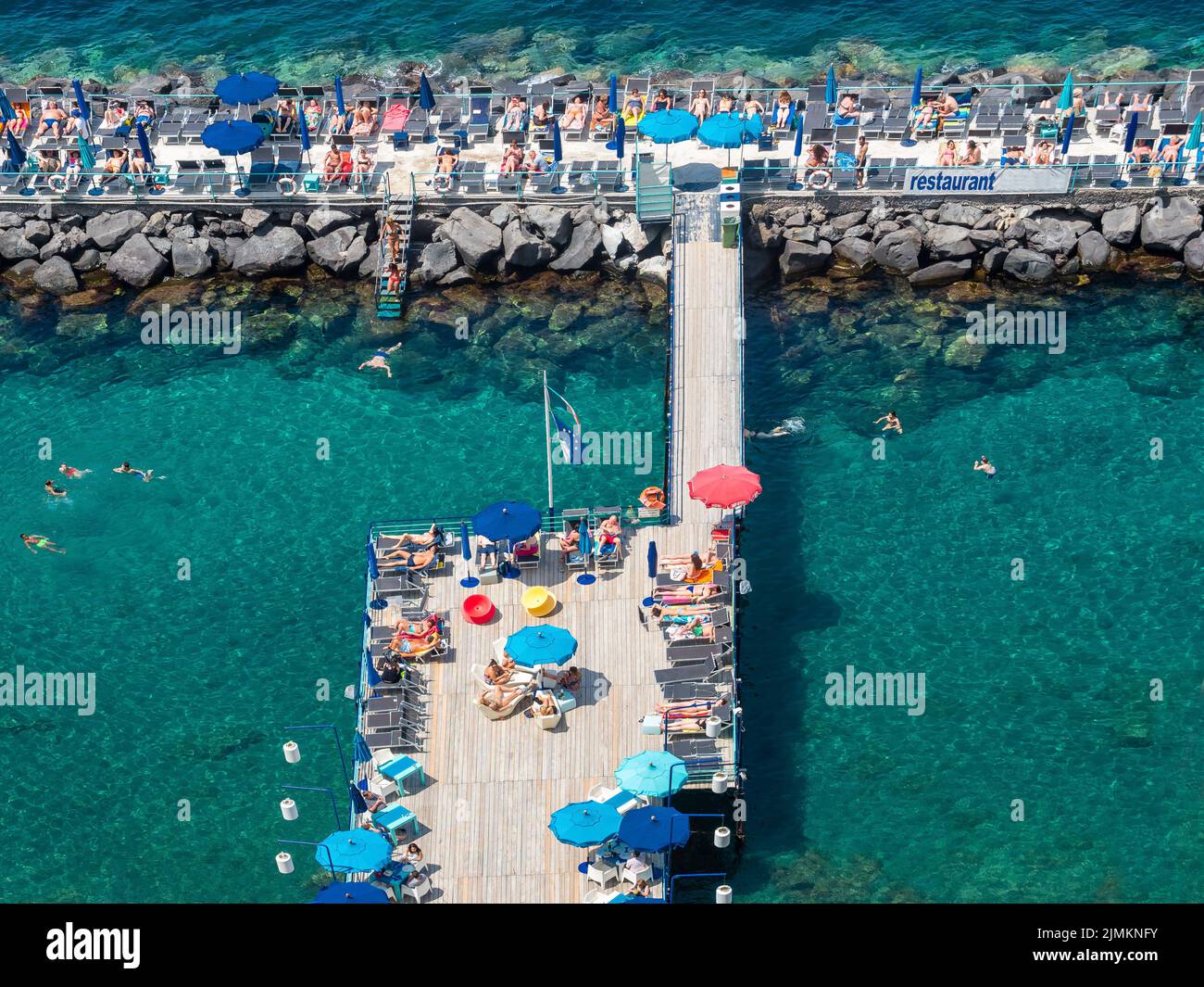 Bird's eye view of beach chairs Stock Photo - Alamy