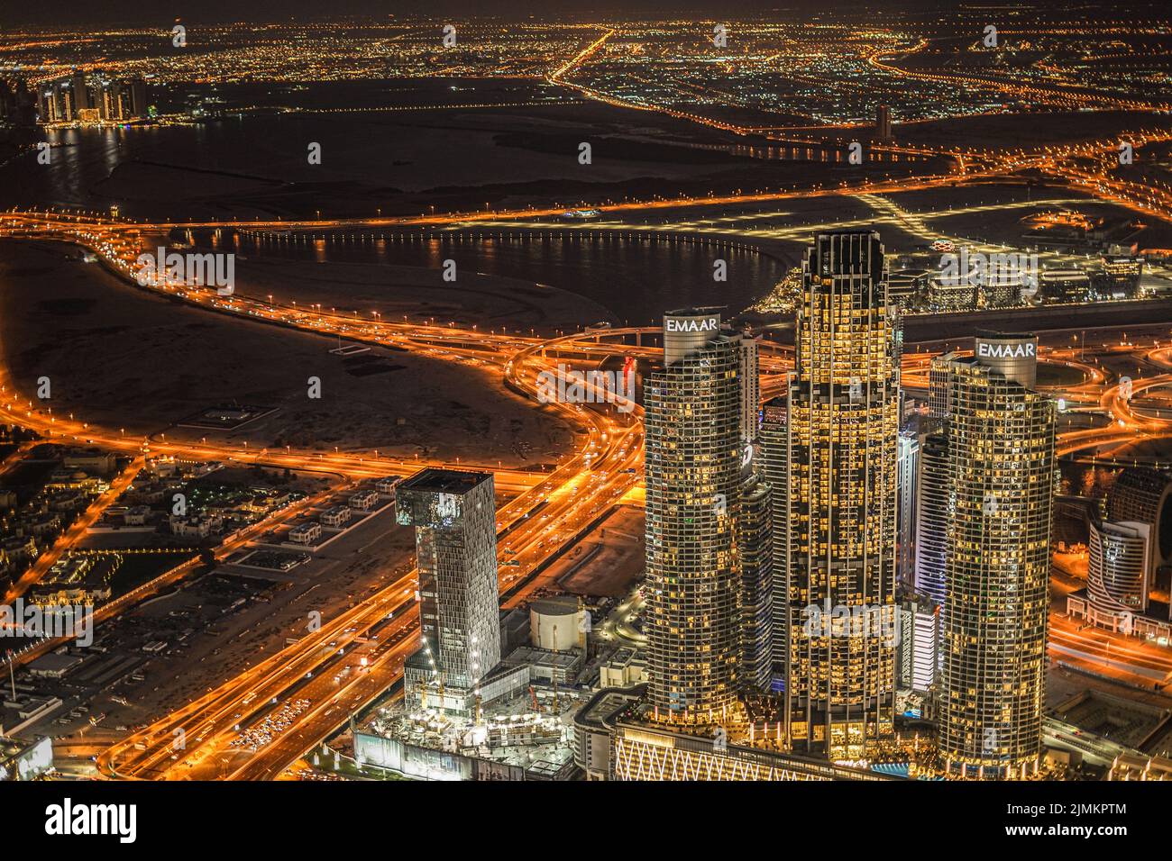 Dubai night view seen from the observation deck of Burj Khalifa Stock Photo - Alamy