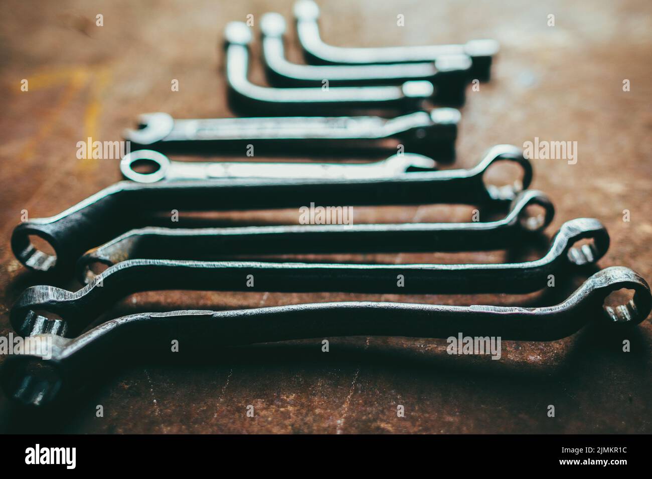auto maintenance service professional wrench set Stock Photo - Alamy