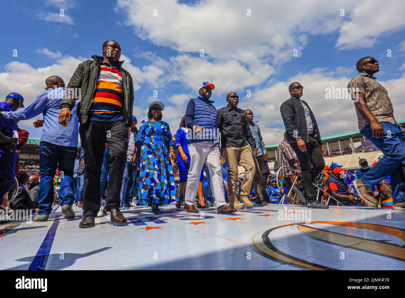 Nairobi, Kenya. 6th Aug, 2022. The Azimio la Umoja la Umoja One Kenya flag bearer Raila Odinga ...
