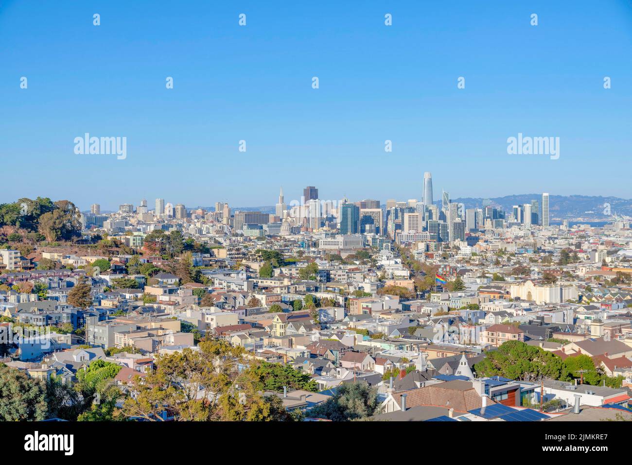 San Francisco downtown in California against the clear blue sky ...