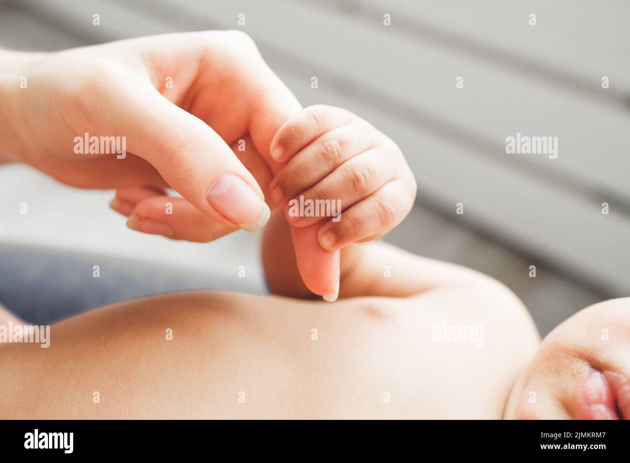 baby first touch security protection safety Stock Photo - Alamy