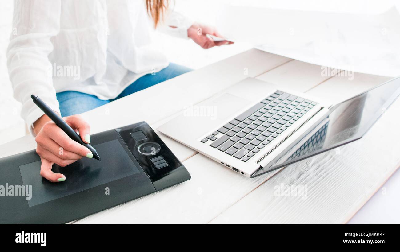 3d artist workplace professional career designer Stock Photo - Alamy