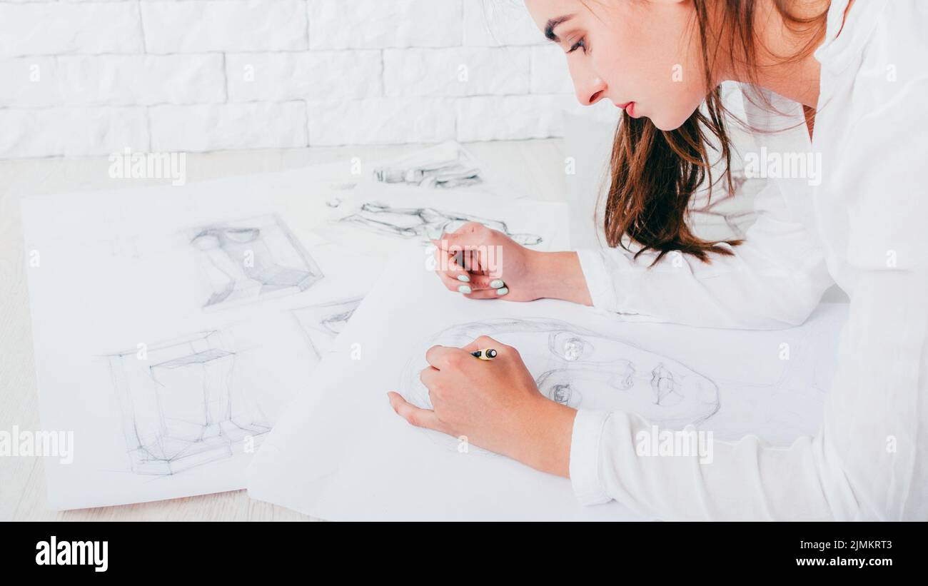 creative hobby graphic design illustration artist Stock Photo - Alamy