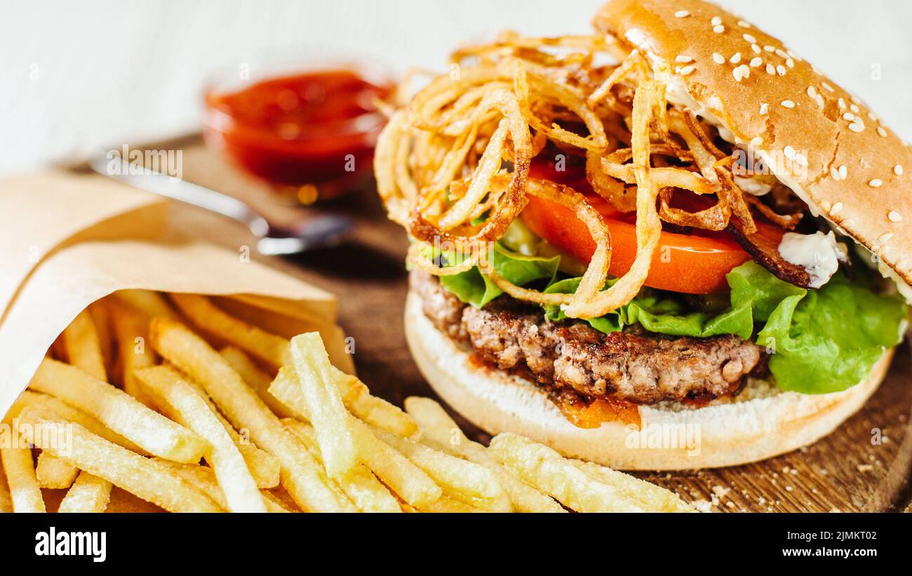 fast food restaurant menu professional catering Stock Photo - Alamy