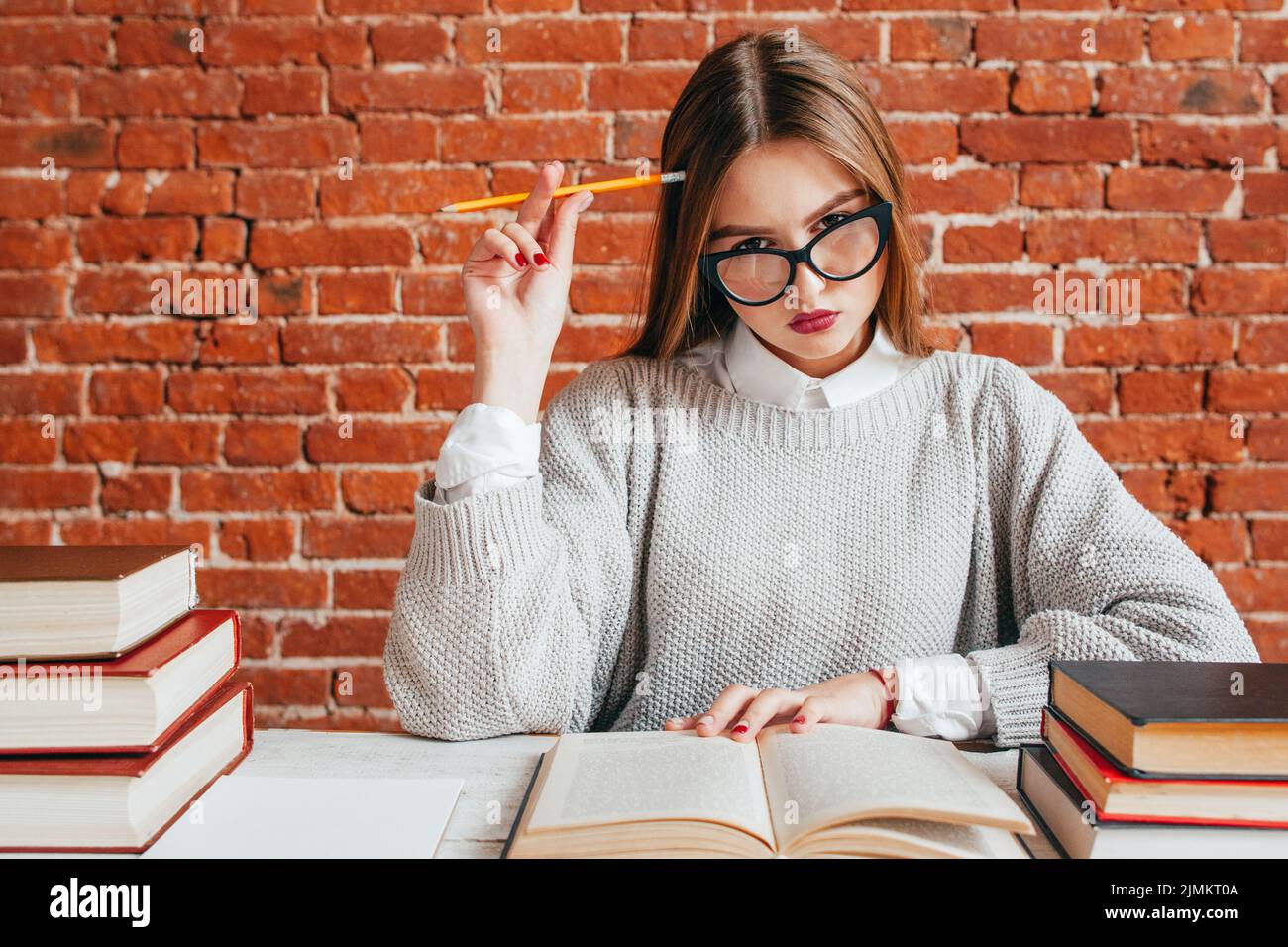intelligent woman knowledge confidence education Stock Photo - Alamy