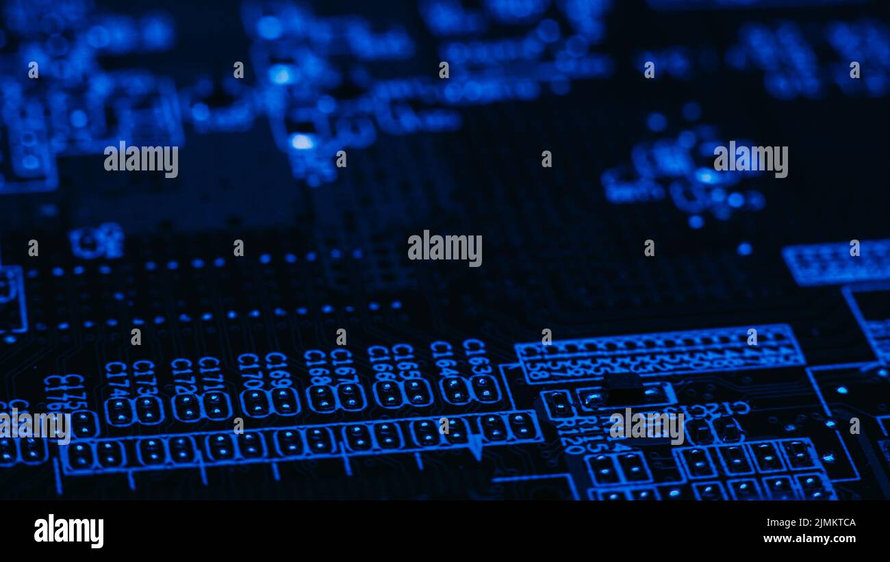 printed circuit board electronics science pads Stock Photo - Alamy