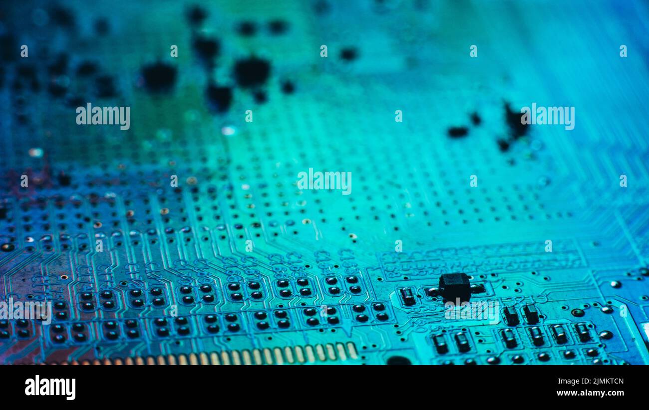 printed circuit board electronic engineering pads Stock Photo - Alamy