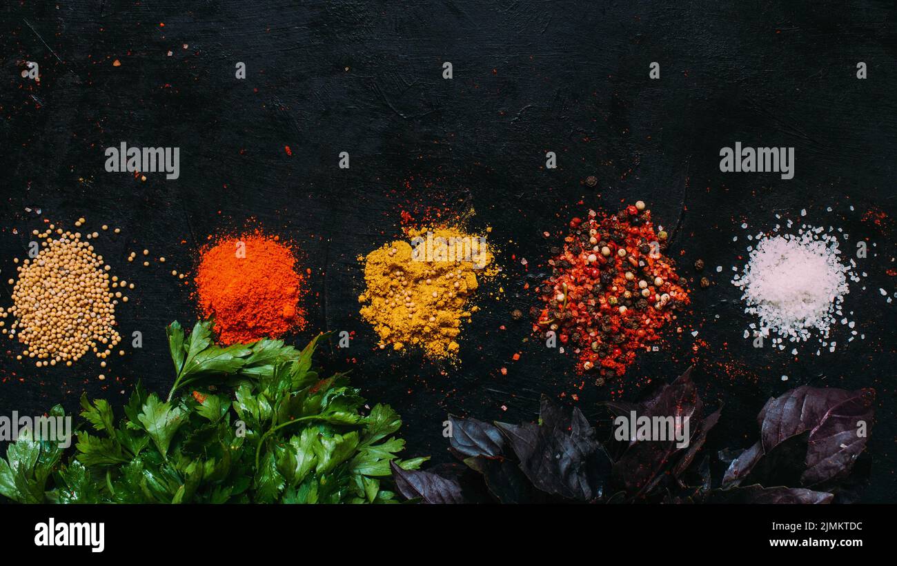 creative culinary background organic seasoning Stock Photo - Alamy