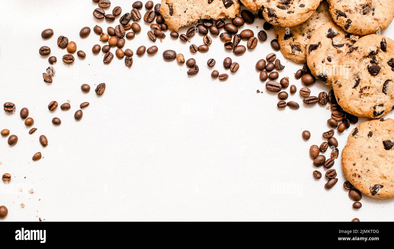 food background morning snacks biscuits coffee Stock Photo - Alamy