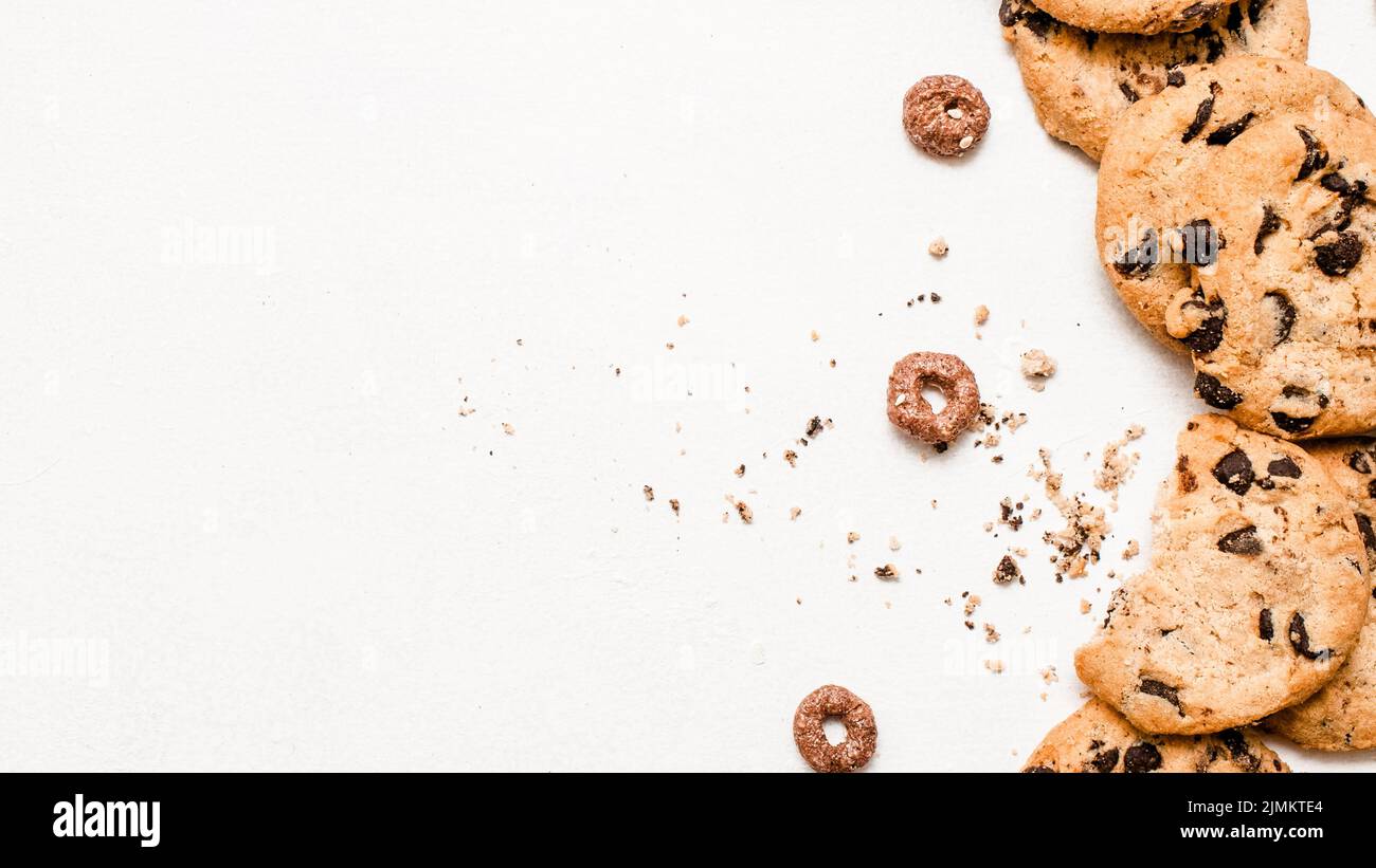food background sweets composition biscuits Stock Photo - Alamy