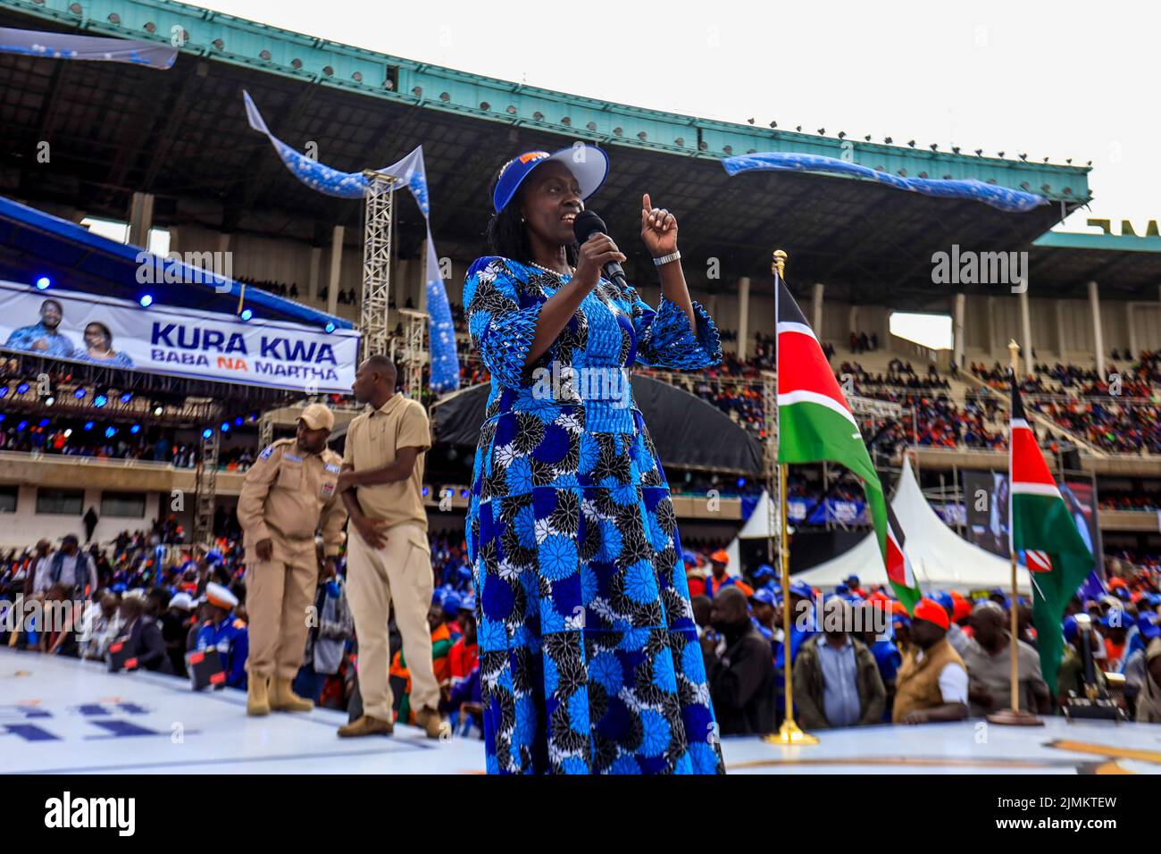 Nairobi, Kenya. 6th Aug, 2022. Martha Karua of the Azimio la Umoja one Kenya speaks during the ...