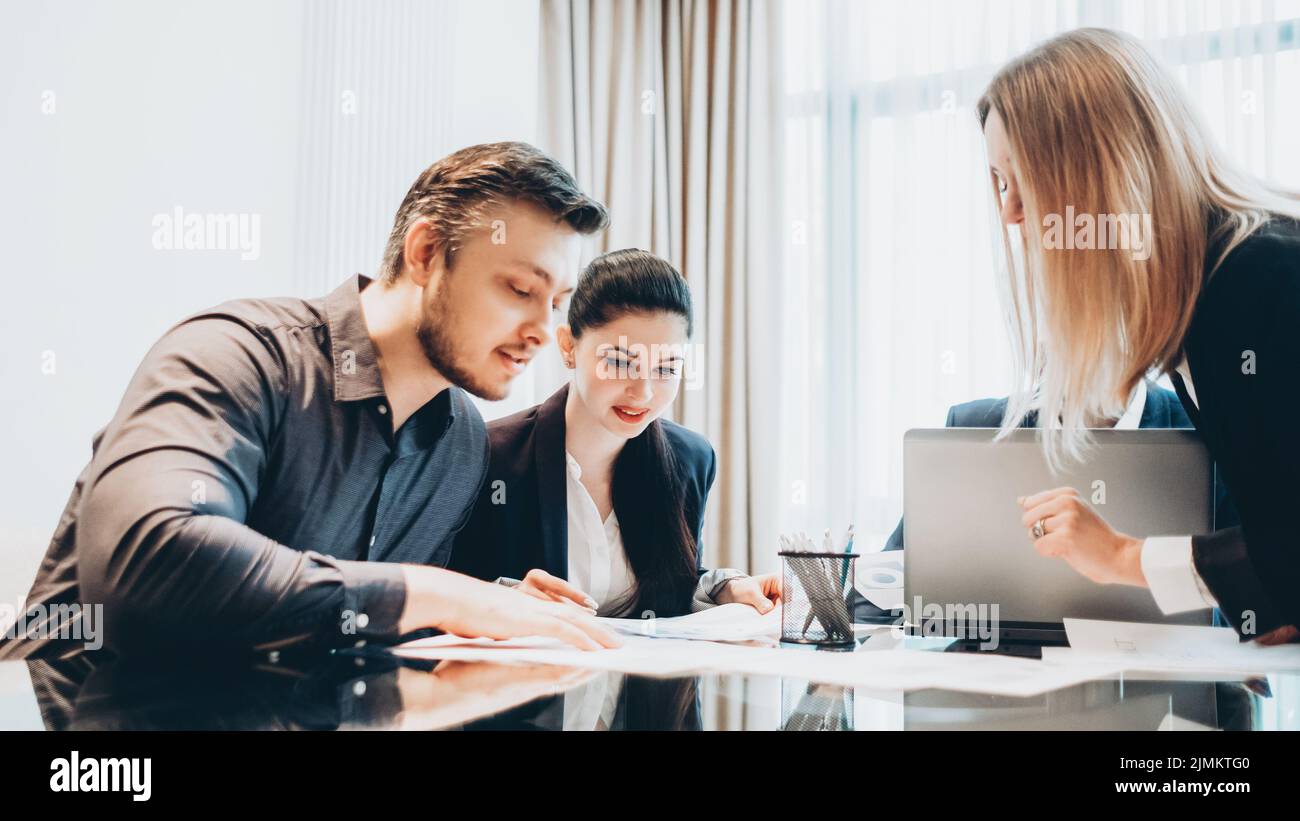 brainstorming planning business partners project Stock Photo - Alamy