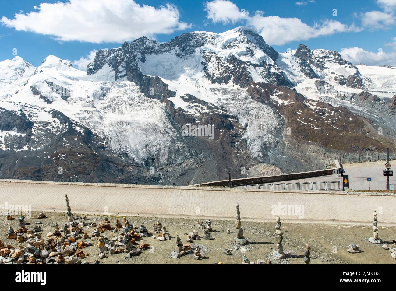 Gornergrat, Switzerland, majestic mountain landscape. Artificial stone ...