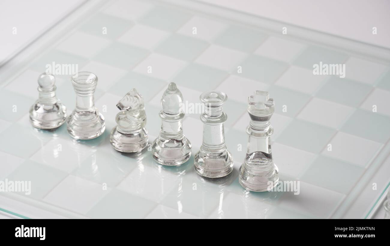 Pieces of transparent chess, King, Queen, Knight(Horse) , Bishop, Rook ...