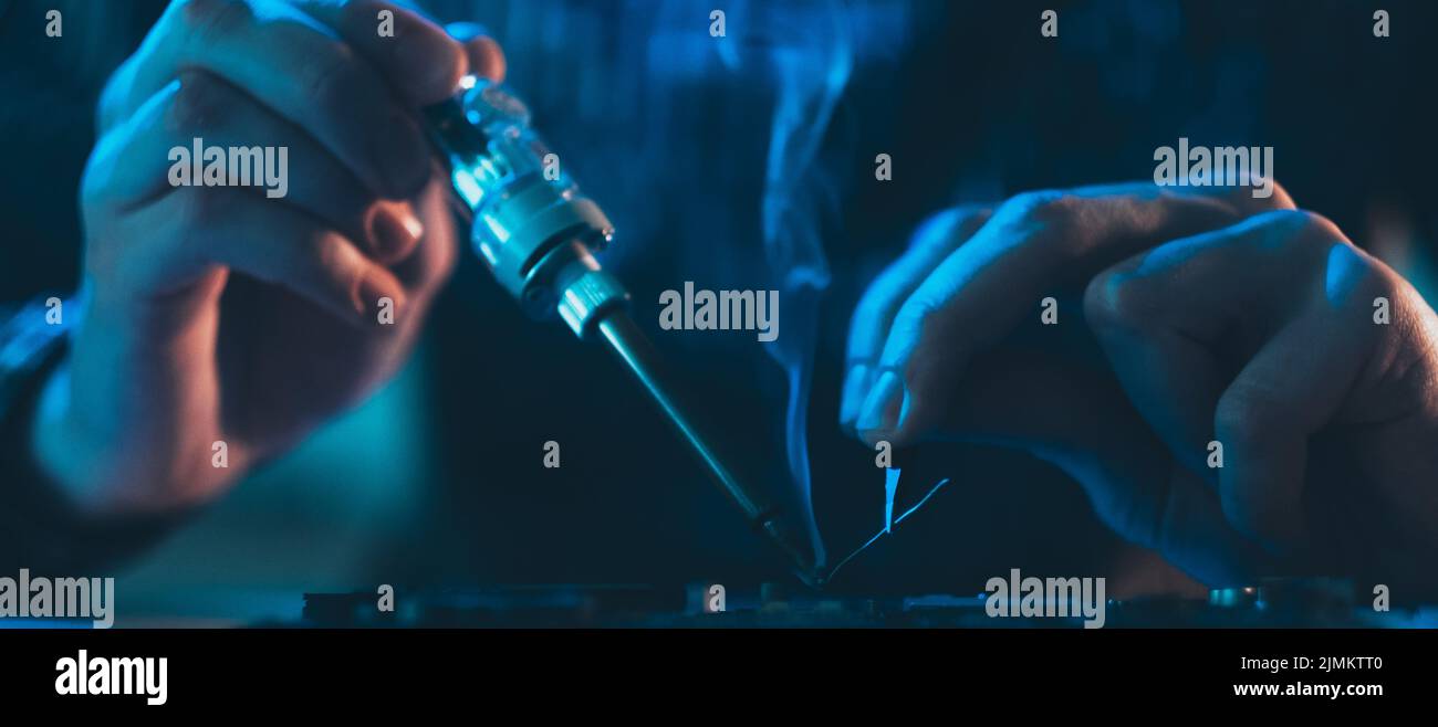computer engineering technology science soldering Stock Photo - Alamy