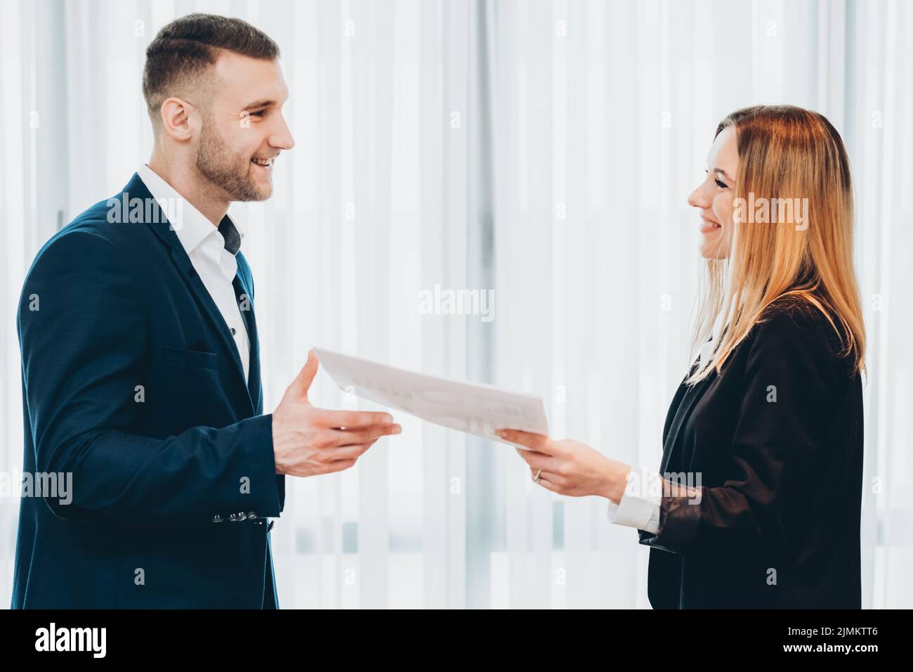 job employment female applicant cv hr manager Stock Photo - Alamy