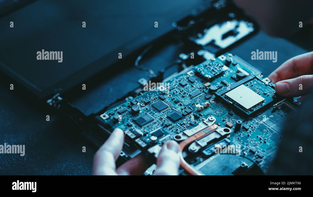 microelectronics technology technician motherboard Stock Photo - Alamy