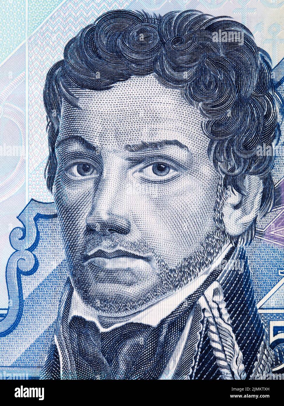 Francisco de Miranda portrait from Venezuelan money Stock Photo - Alamy