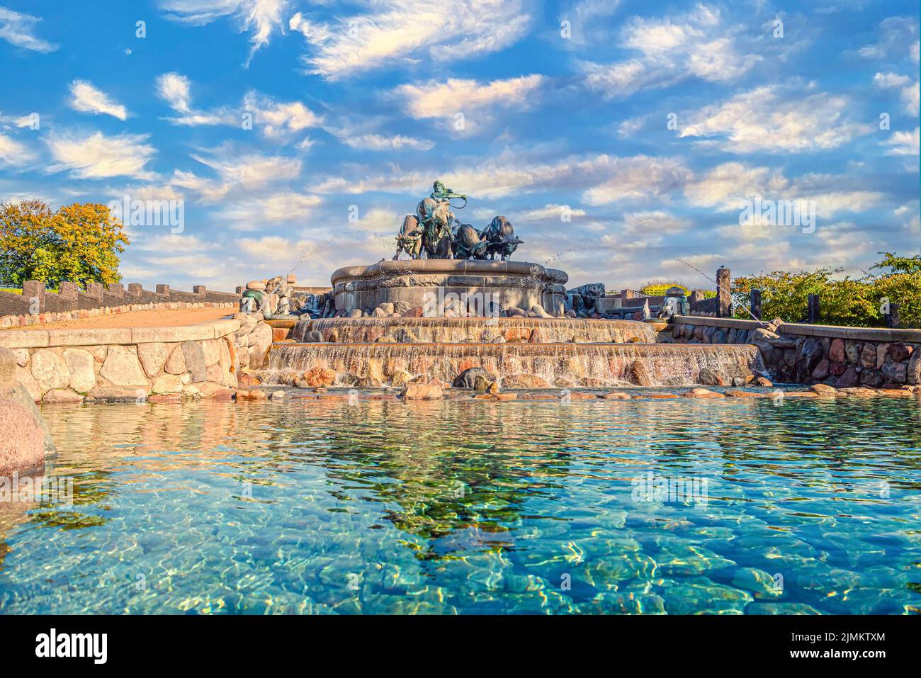 Large Gefion Fountain on the harbour front in Copenhagen, Denmark Stock ...
