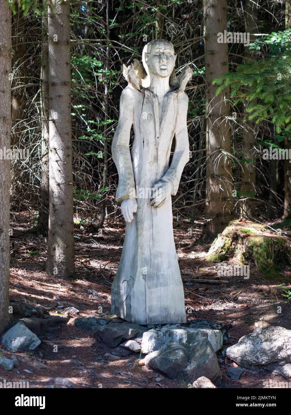 JESENIK SPA - CZECH REPUBLIC - JULY 18, 2022: statue as a guardian of ...