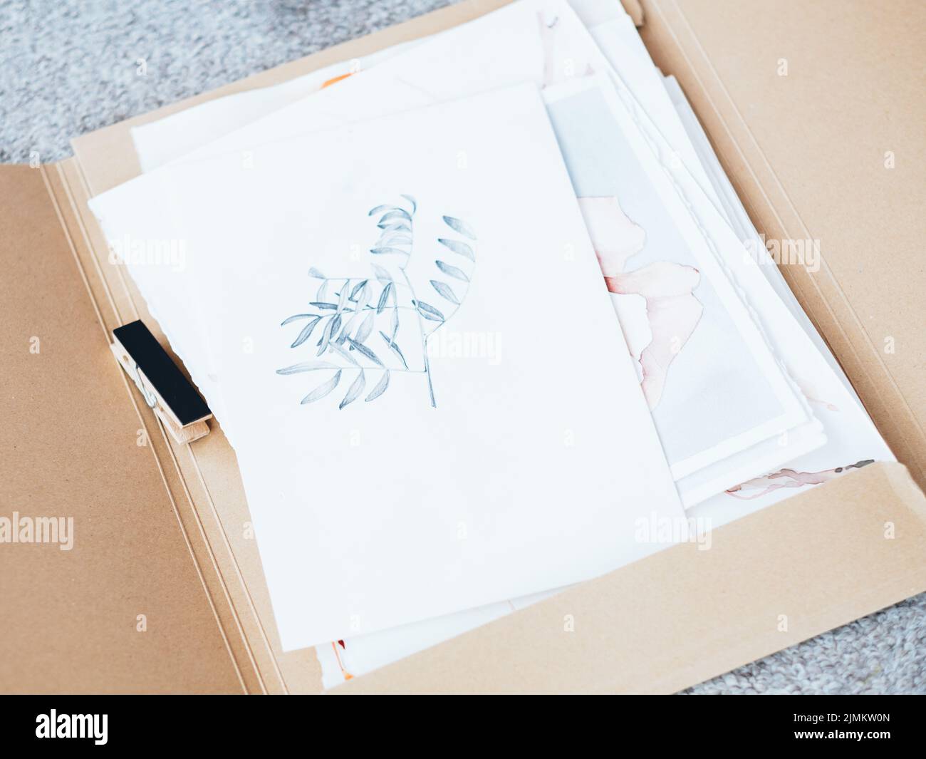 nature artwork floral paintings collection folder Stock Photo - Alamy