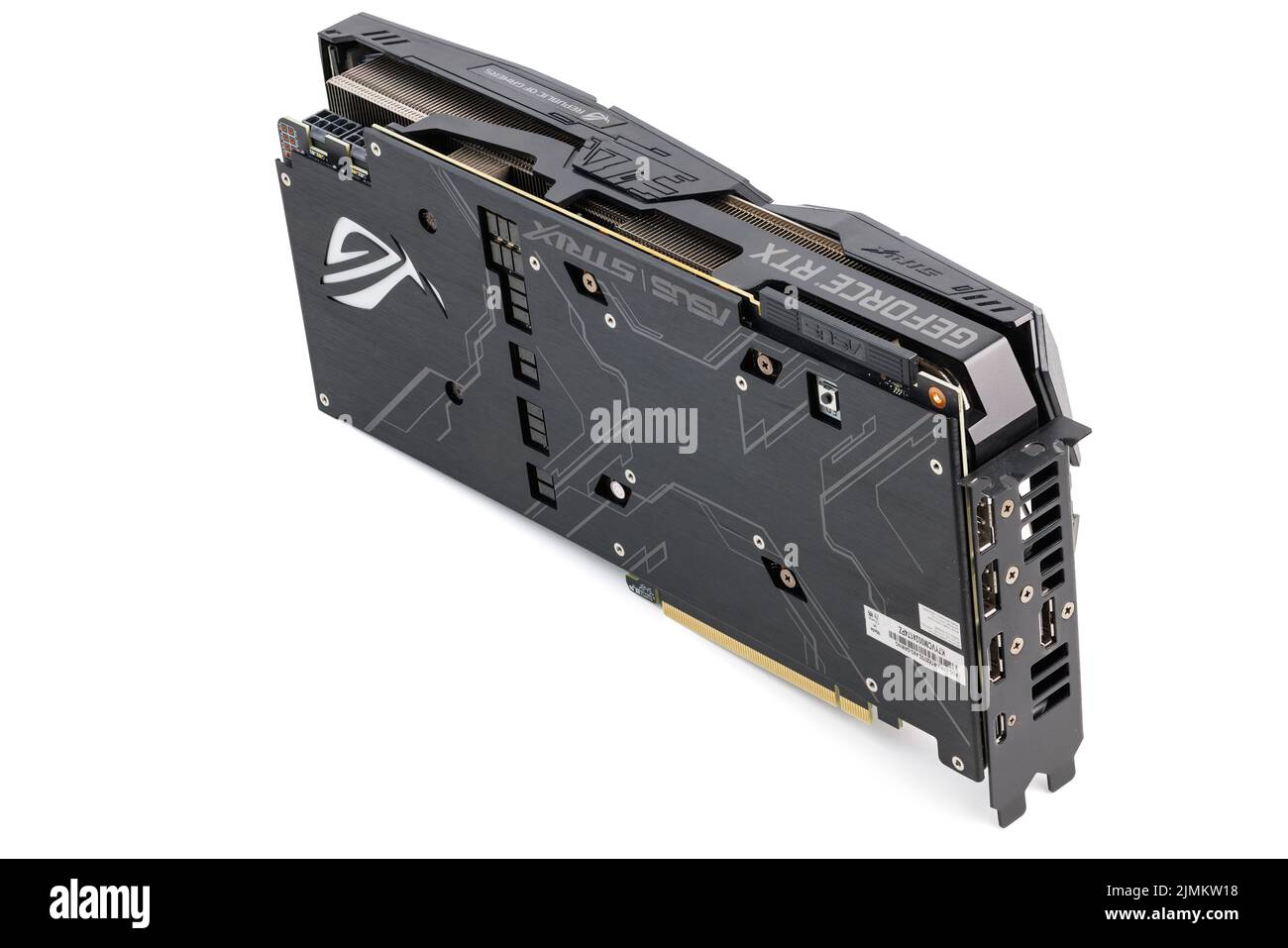 big black contemporary gaming graphics card isolated on white ...