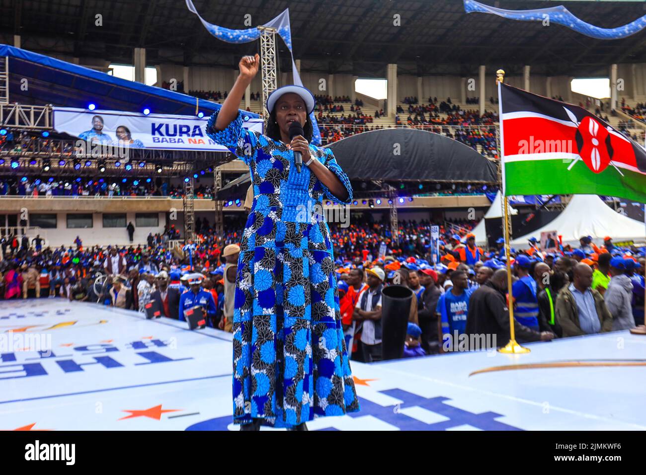 Nairobi, Kenya. 6th Aug, 2022. Martha Karua of the Azimio la Umoja one Kenya speaks during the ...