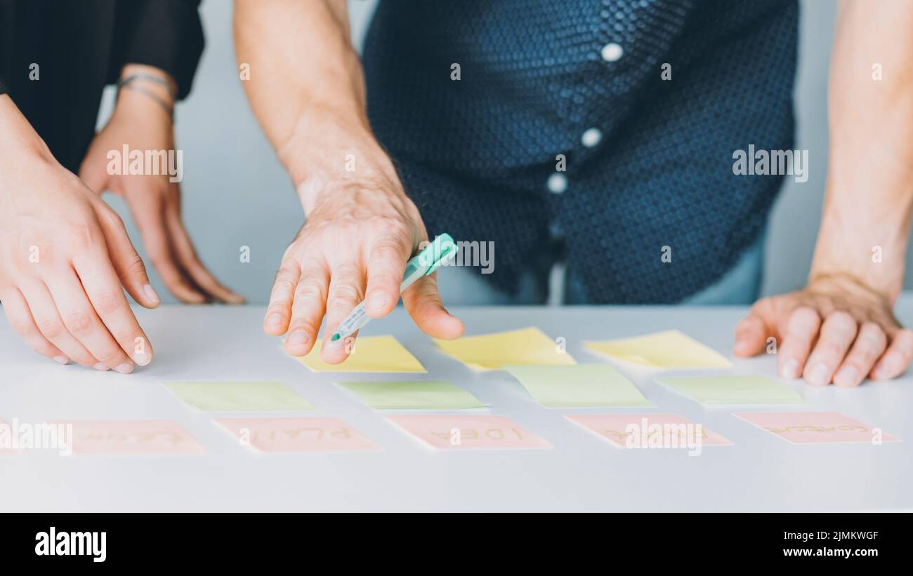 project management teamwork brainstorming ideas Stock Photo - Alamy