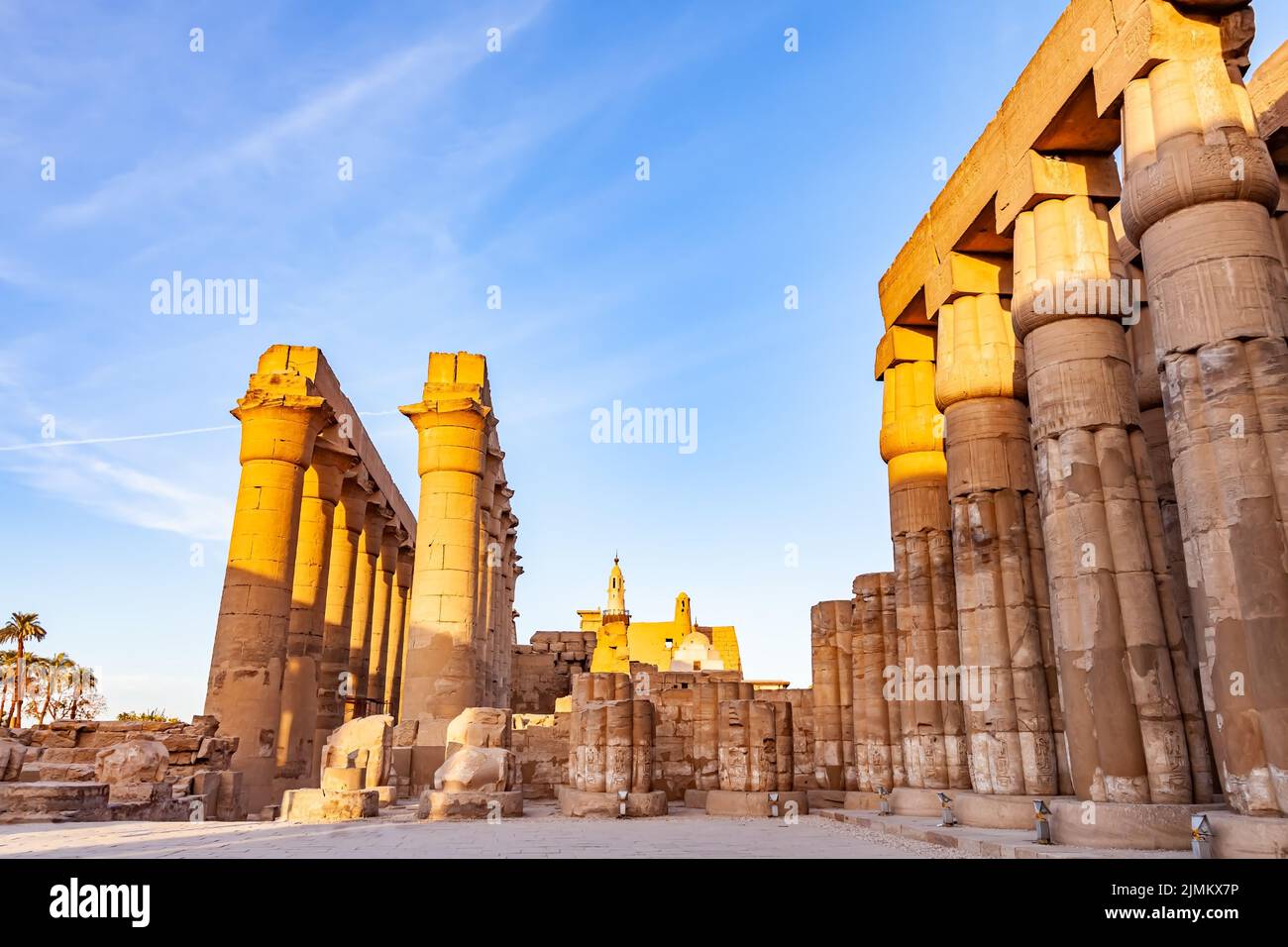 View of Grand colonnade in Luxor Temple complex, the entrance to the ...