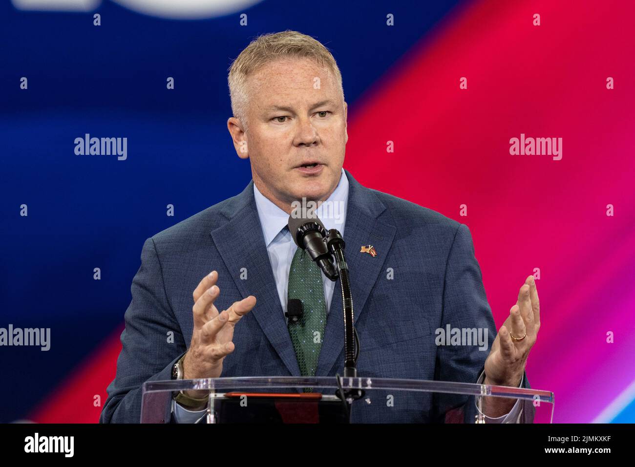 Congressman Warren Davidson speaks during CPAC Texas, USA. , . (Photo by Lev Radin/Sipa USA ...