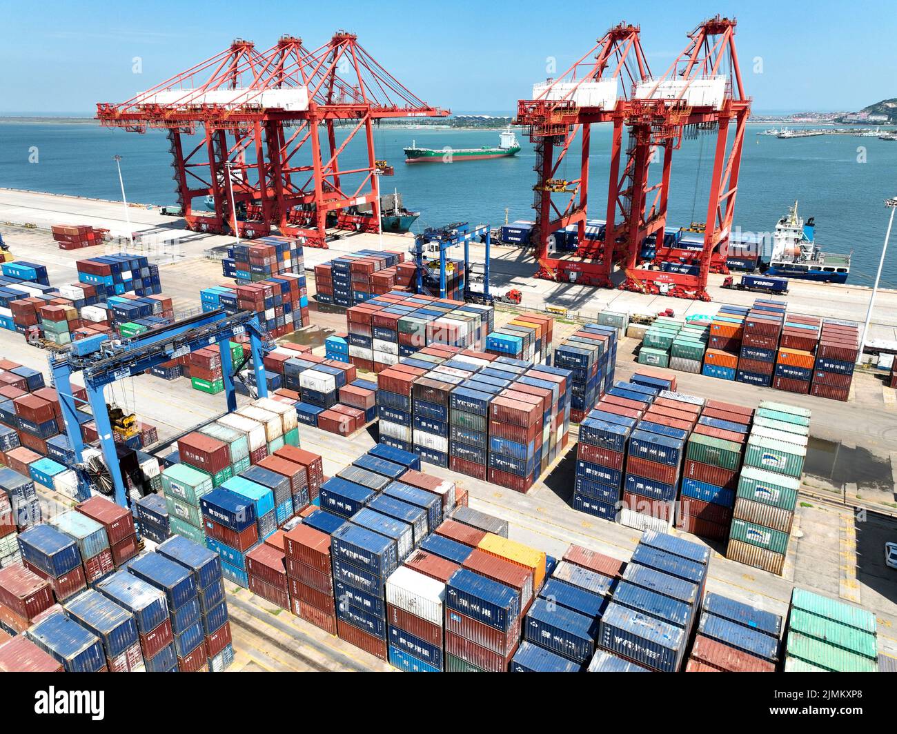 LIANYUNGANG, CHINA - AUGUST 7, 2022 - Aerial photo taken on Aug 7, 2022 ...