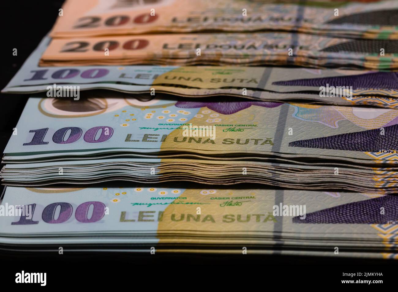 Romanian LEI currency. Europe inflation, LEI money Stock Photo - Alamy