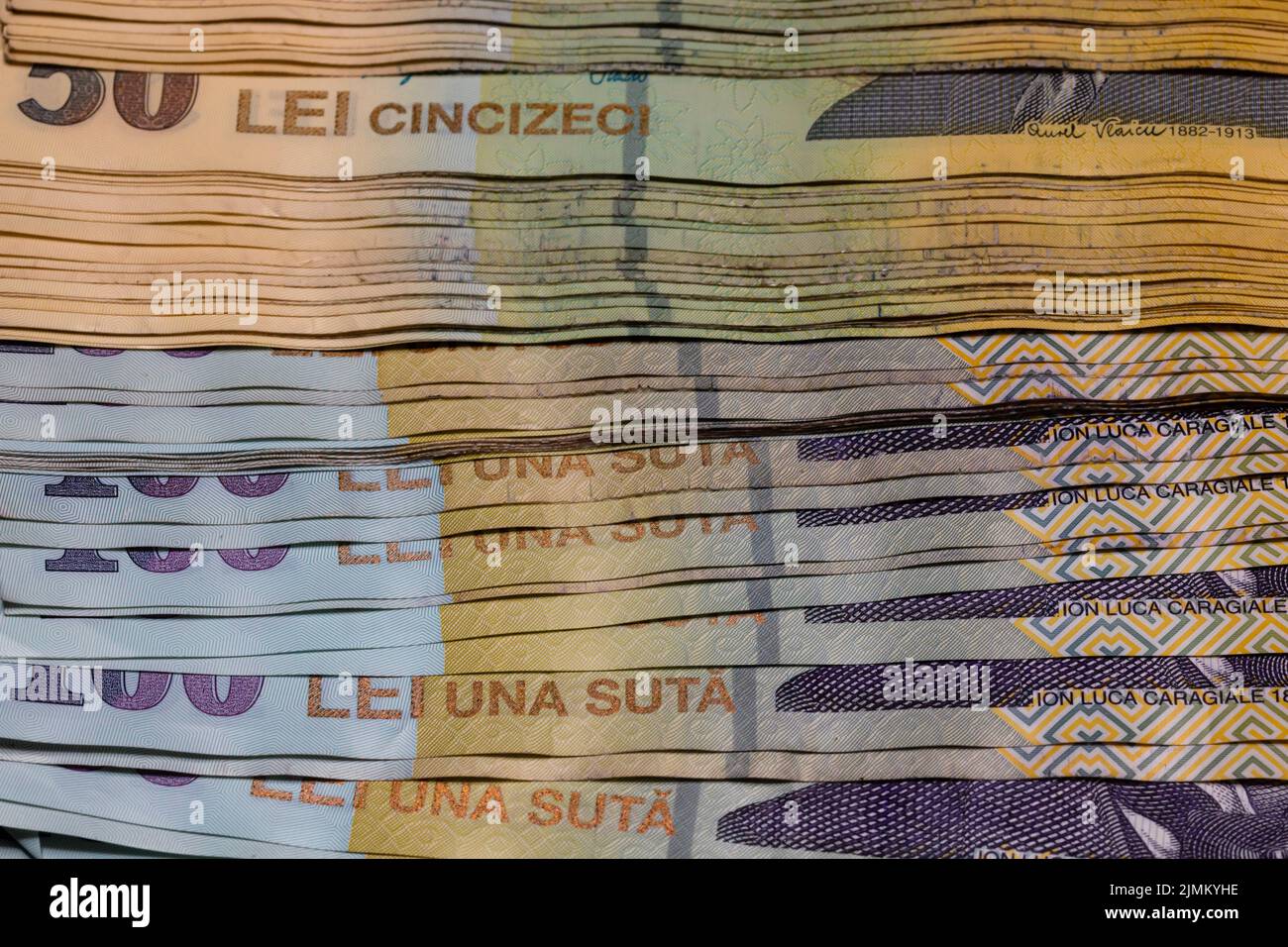 Romanian LEI currency. Europe inflation, LEI money Stock Photo - Alamy