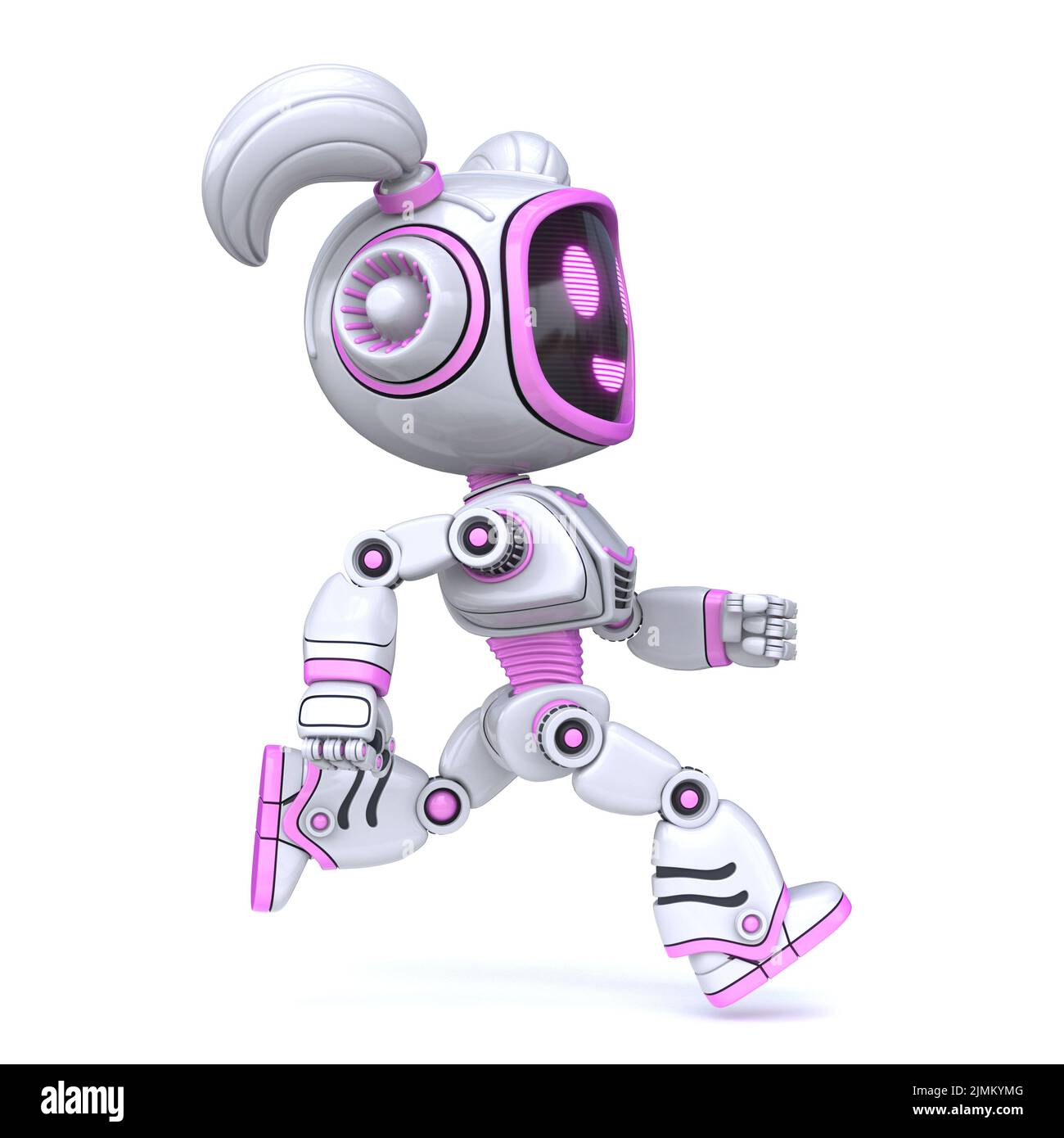 Cartoon running robot illustration Cut Out Stock Images & Pictures - Alamy
