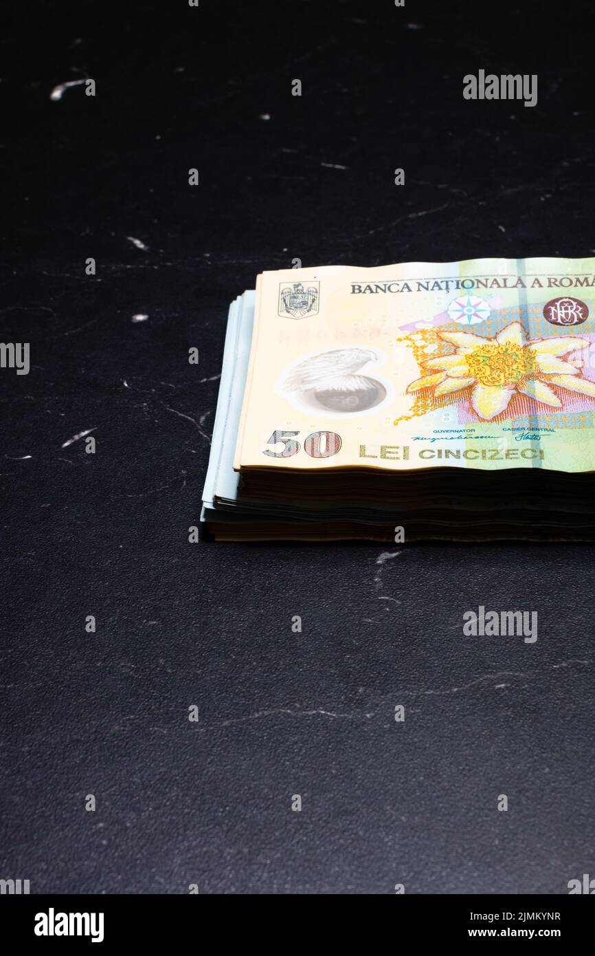Romanian LEI currency. Europe inflation, LEI money Stock Photo - Alamy