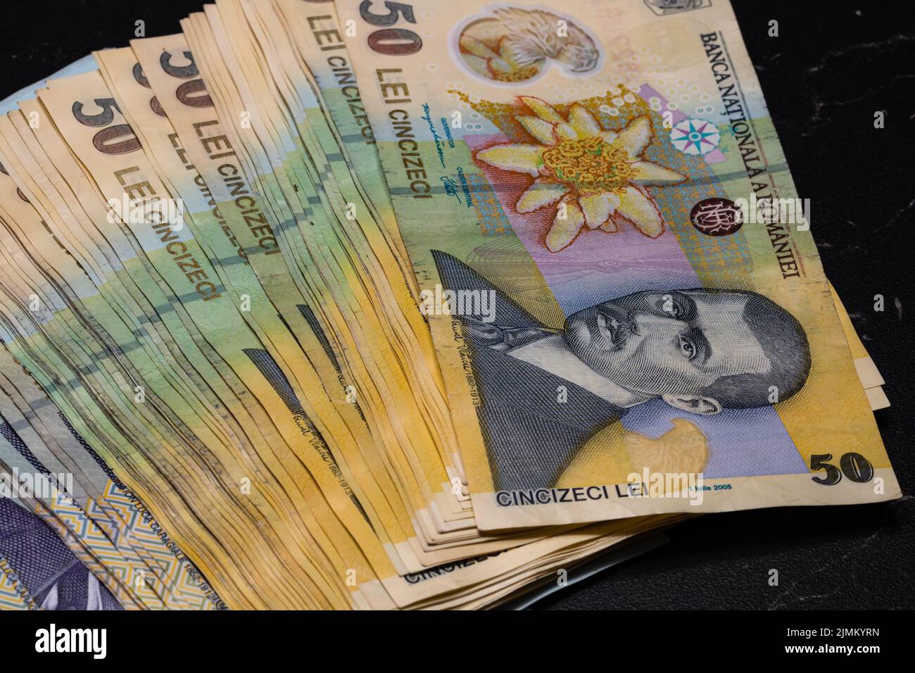 Romanian LEI currency. Europe inflation, LEI money Stock Photo - Alamy