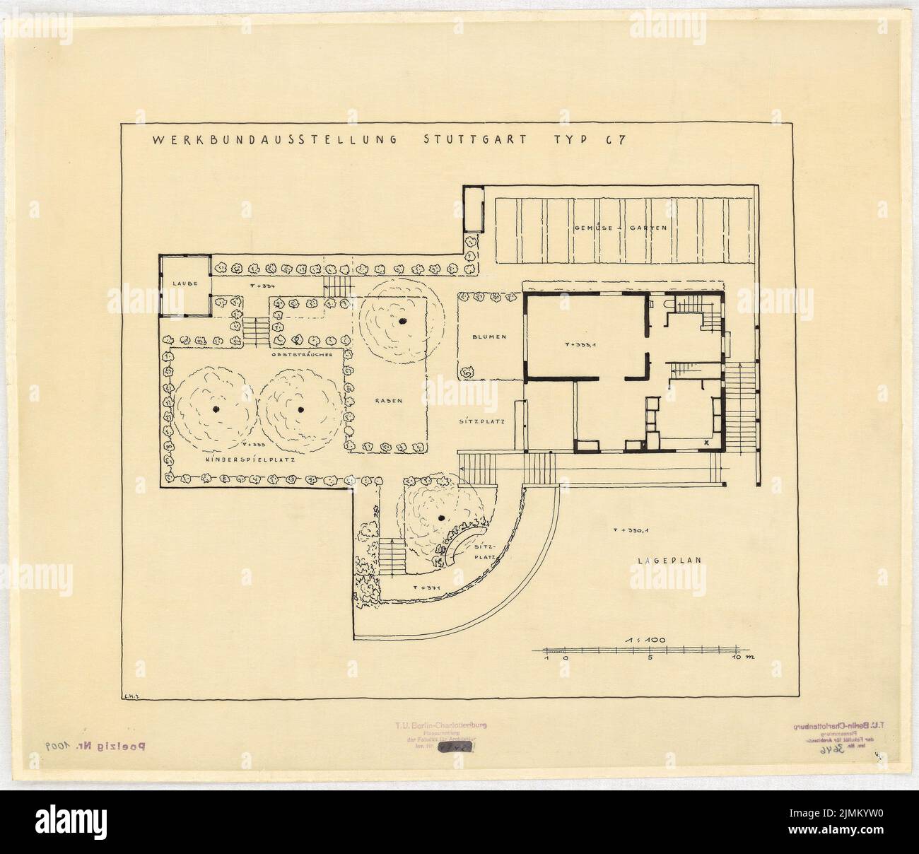 Stuttgart weissenhof einfamilienhaus typ c 7 grundriss 1 hi-res stock ...