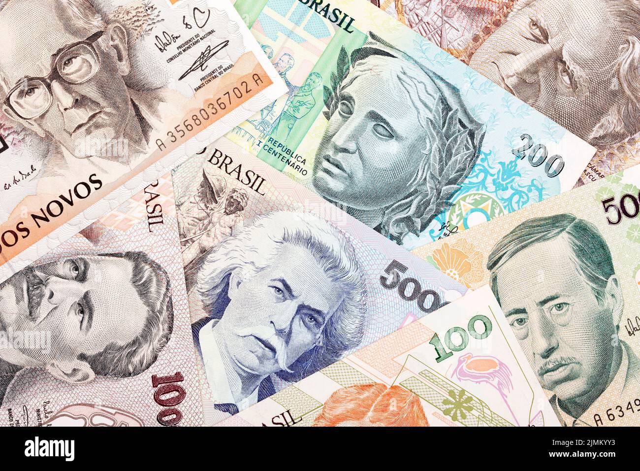 Old Brazilian money, a business background Stock Photo - Alamy